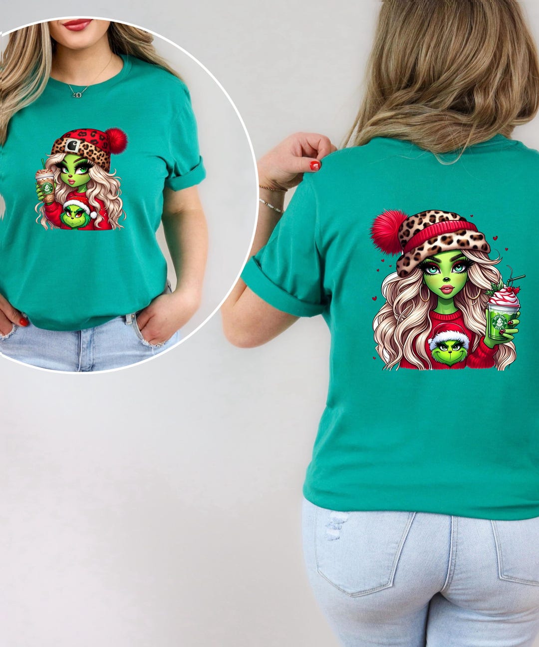 Boojie Blonde Coffee Grinch Red Hat Bella Canvas T Shirt, Holiday ...