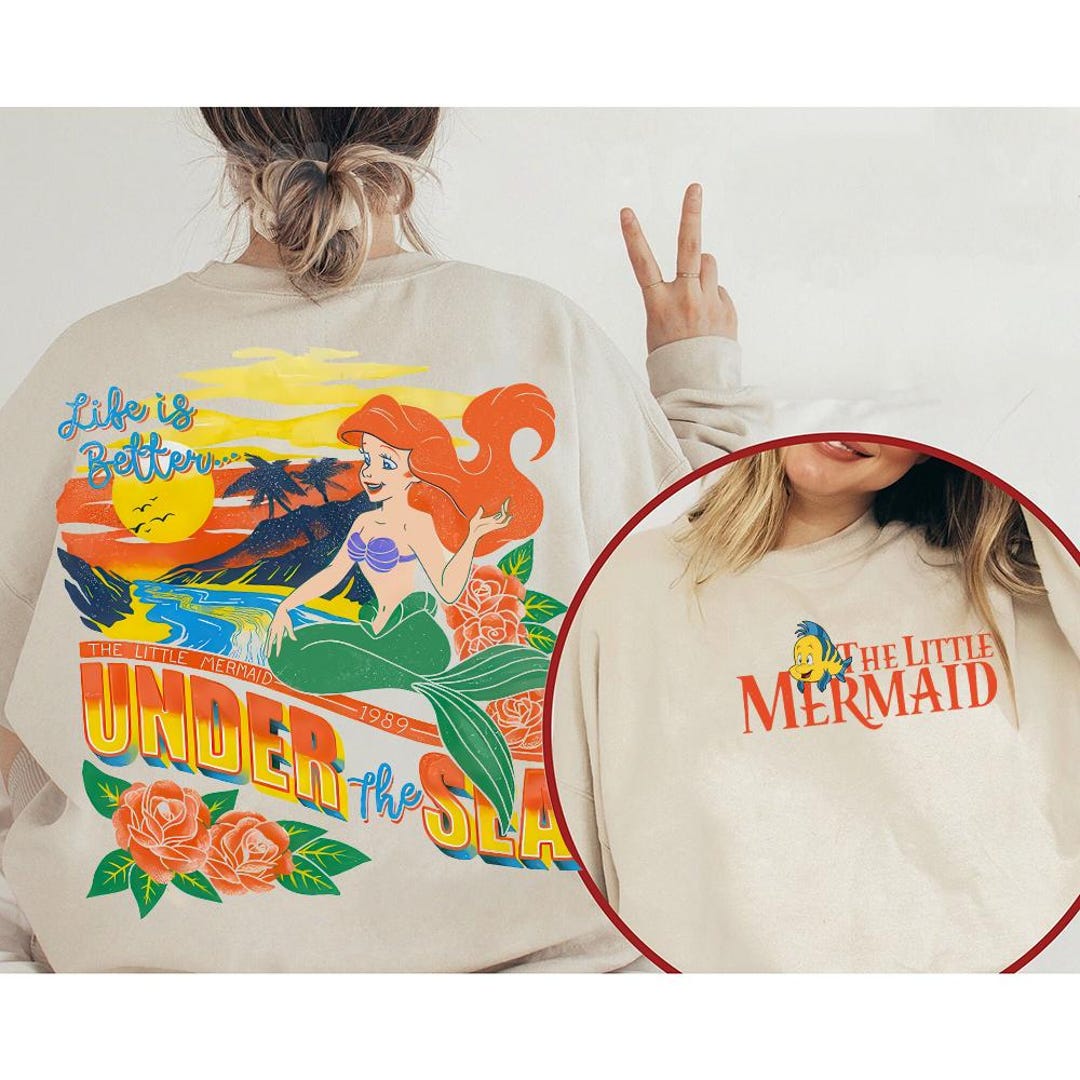 Two Sided Disney the Little Mermaid Life is Better Under the Sea Shirt ...