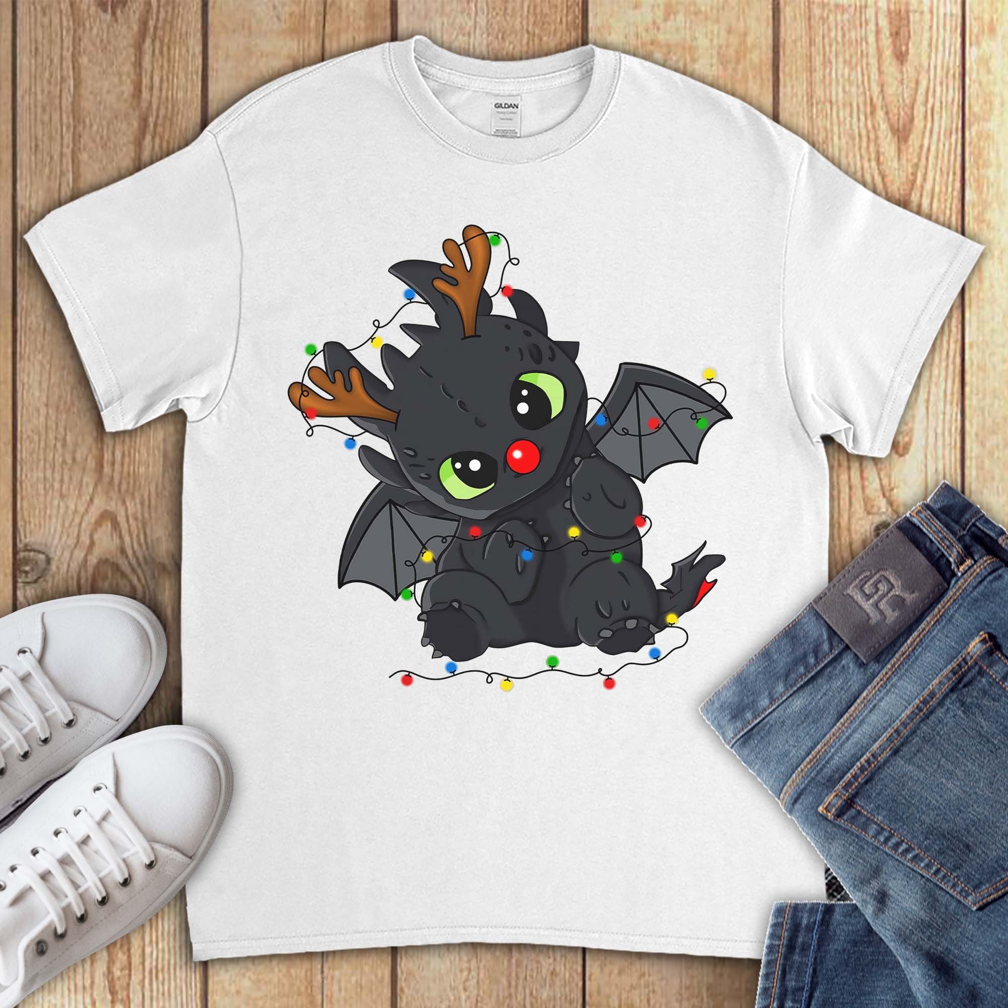 Cute Toothless Christmas Lights Shirt, How to Train Your Dragon Xmas ...