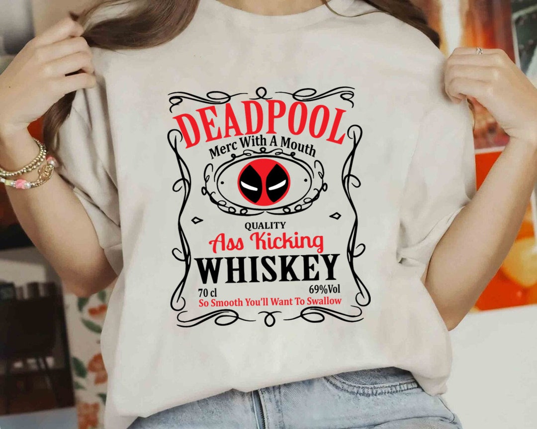 Marvel Deadpool Whiskey Ass Kicking Vintage Poster T-shirt, Marvel Shirt, Comfort Color, WDW ...