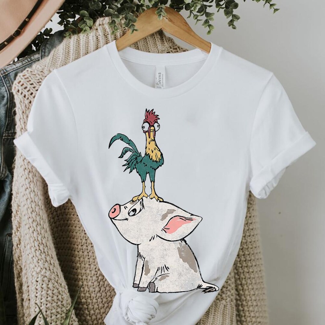 Disney Pixar Moana Pua Pig Hei Hei Rooster Friendship Shirt, Disney ...