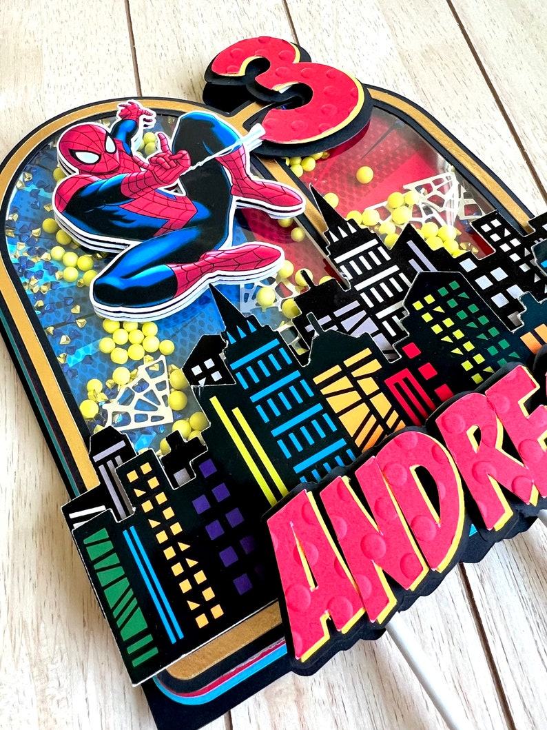 Spider Hero Cake Topper Shaker, Super Hero Theme Cake Topper, Comic ...