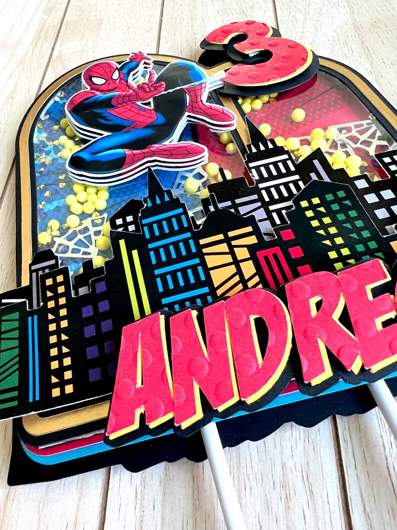 Spider Hero Cake Topper Shaker, Super Hero Theme Cake Topper, Comic ...