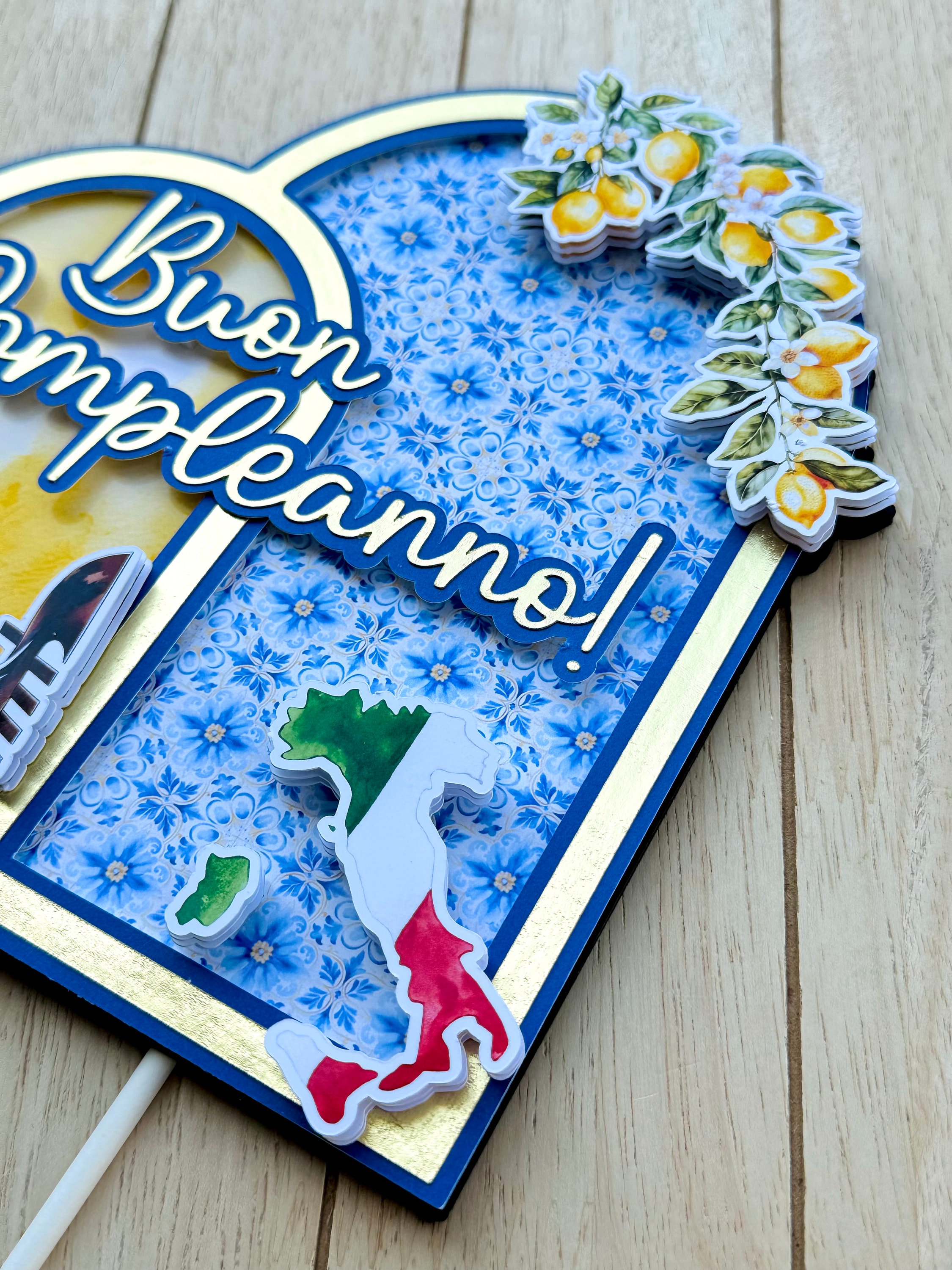 Italian Cake Topper, Italian Theme Party Cake Topper Amalfi Cake Topper ...