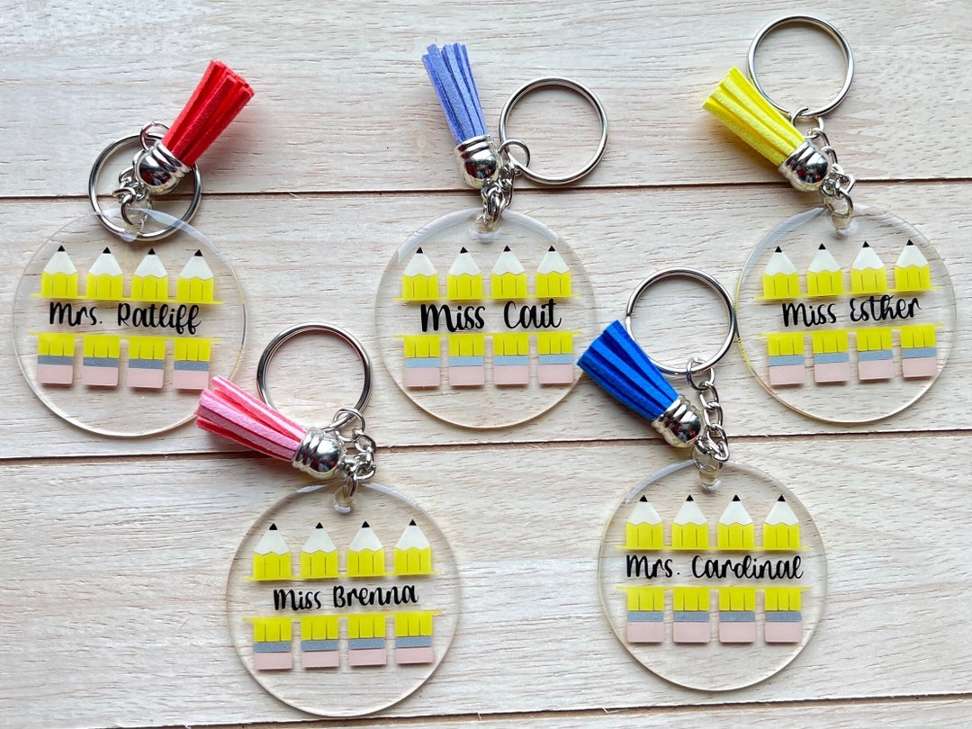 Personalized Teacher Keychain, Personalized Teacher Gift, Acrylic ...
