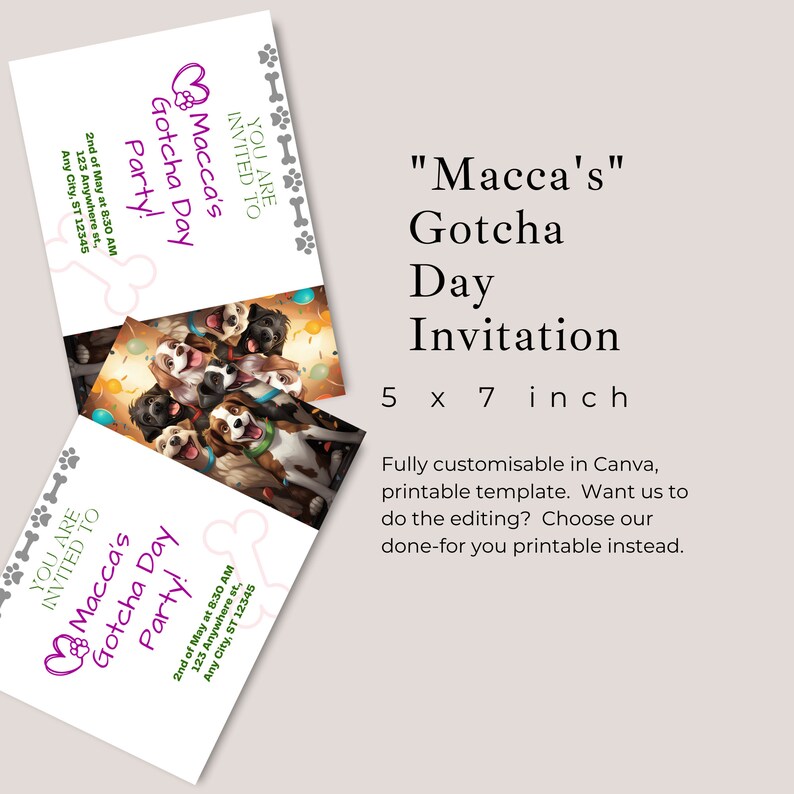 Macca's Gotcha Day Invitation (customisable Template) - Etsy