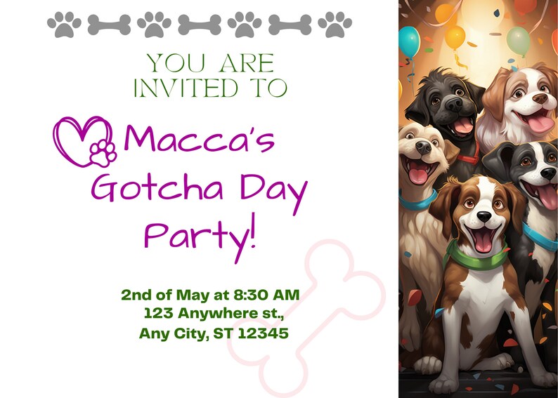 Macca's Gotcha Day Invitation (customisable Template) - Etsy