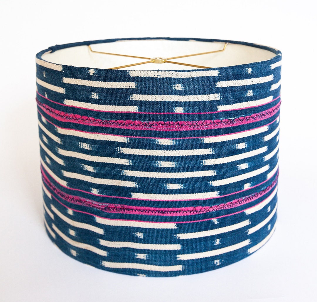 Indigo Blue Pink Mud Cloth Lamp Shade Jane - Etsy