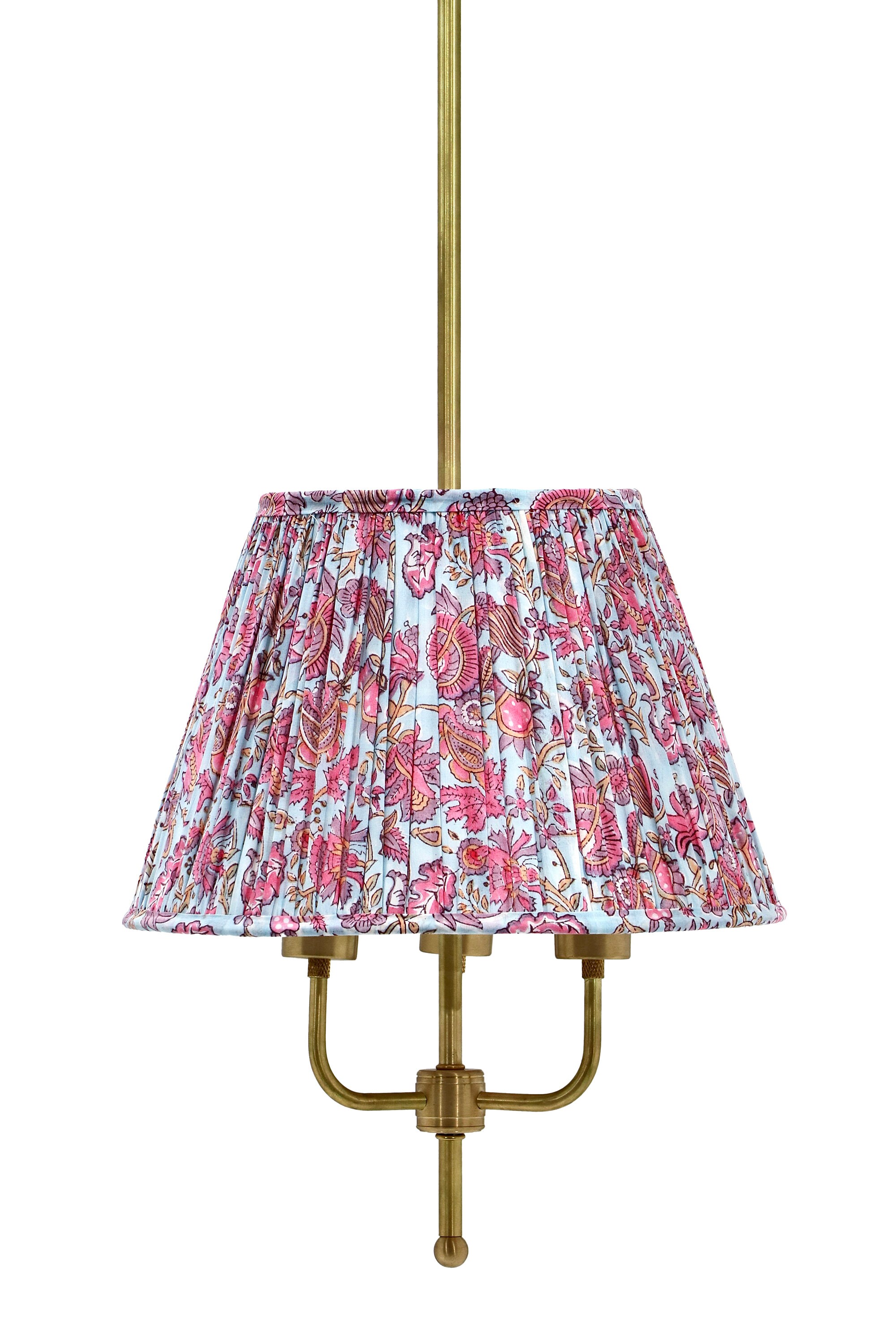 Blue and Pink Flowered Pleated Lamp Shade Grace - Etsy