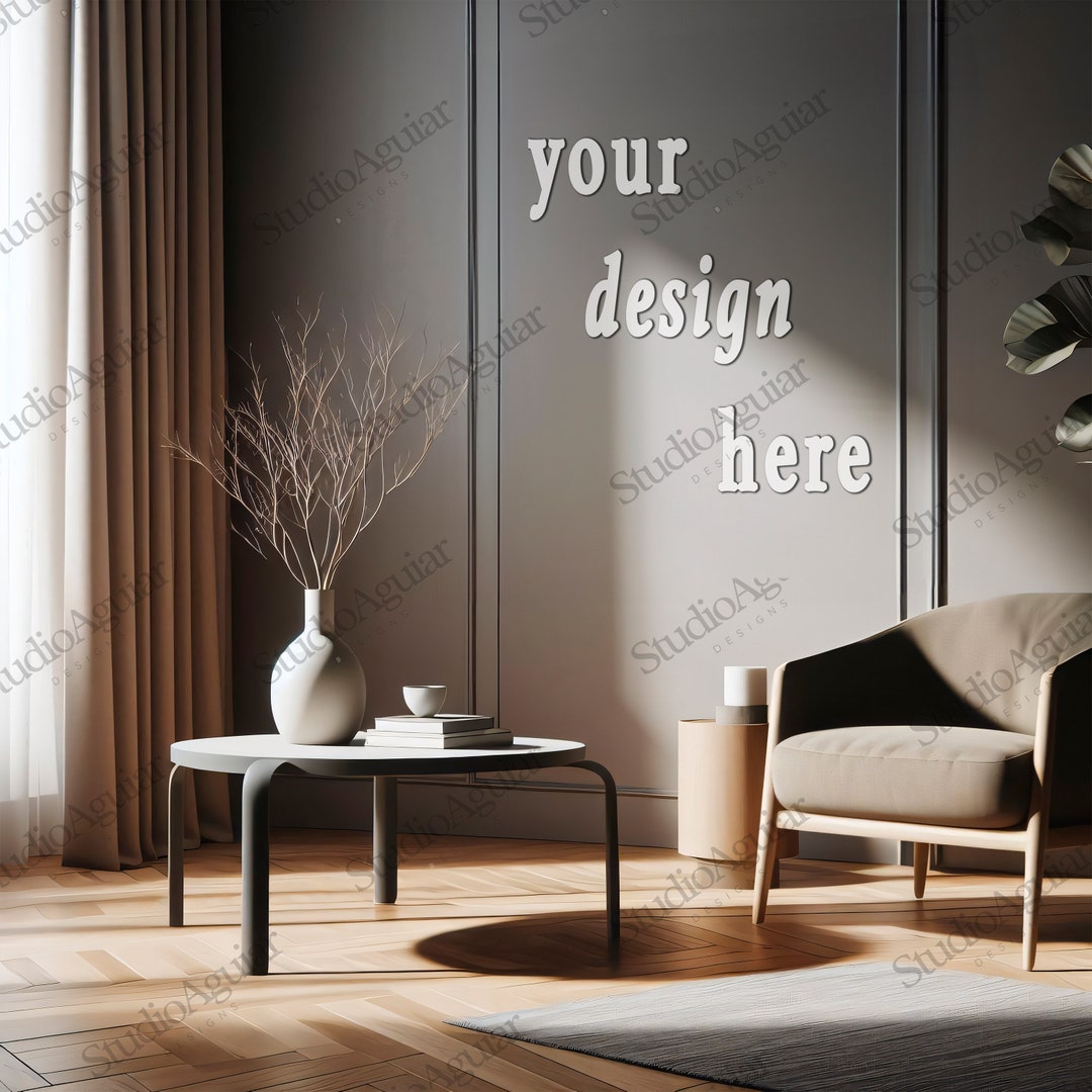 Modern Frame and Wall Mockup, Wall and Frame Mockup Bundle of 2, Image ...