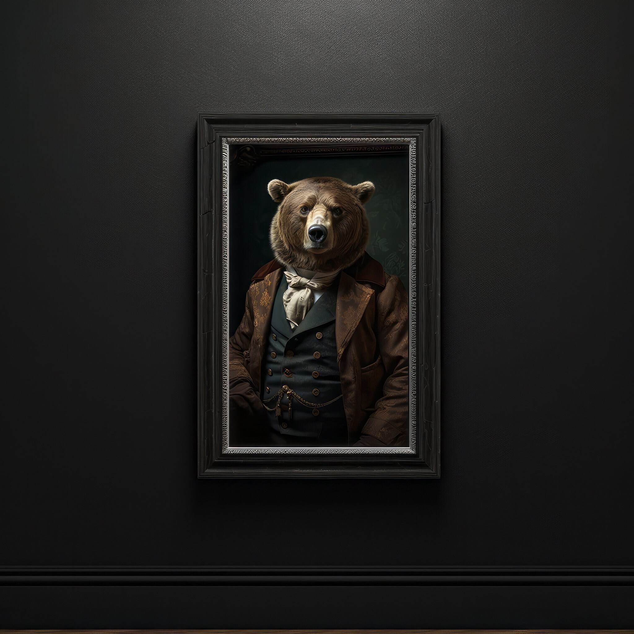 PRINTABLE Victorian Bear Dark Academia Vintage Photography Animal Art ...
