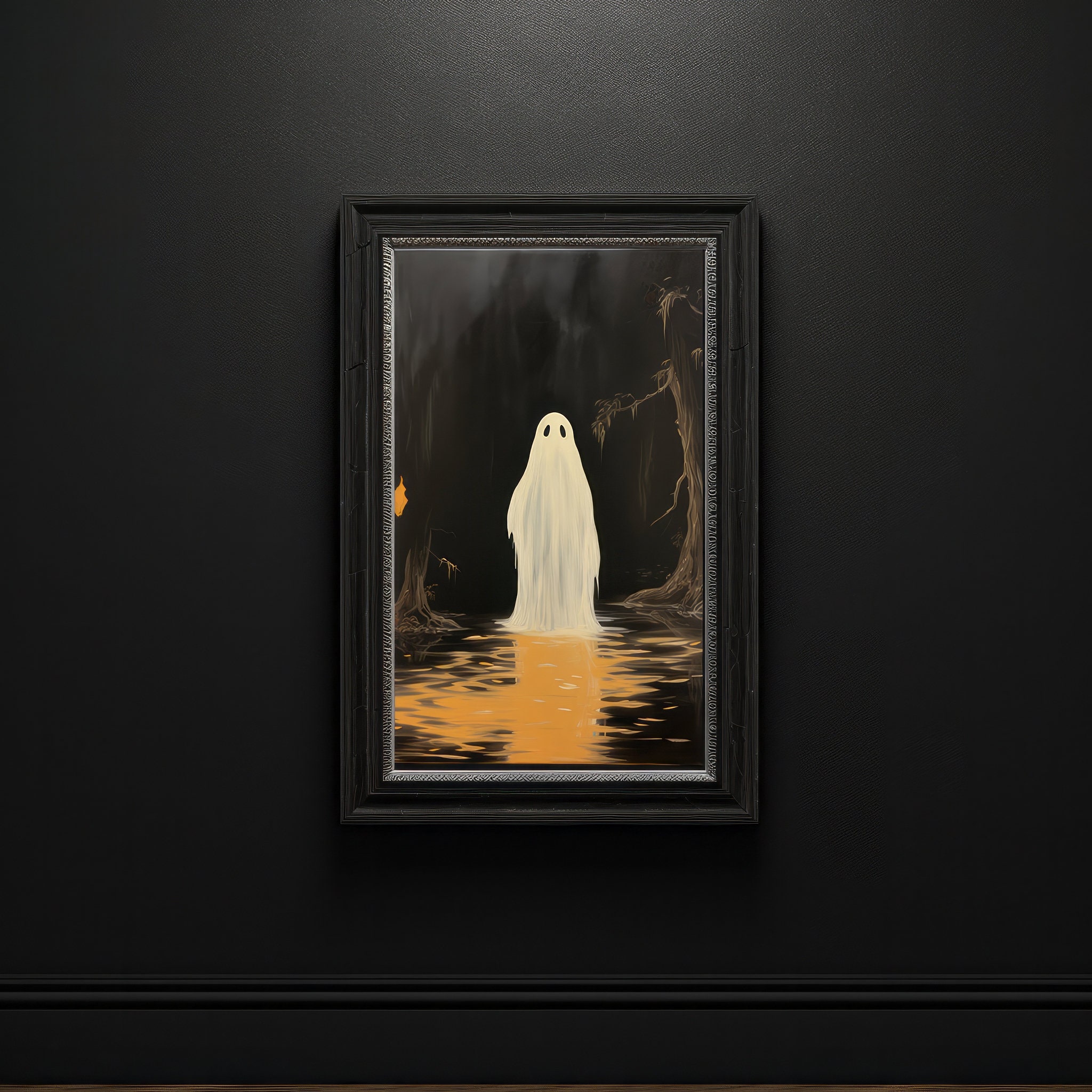 Ghost in the Swamp Ghost Painting Sheeted Ghost Art Print - Etsy