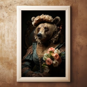 Victorian Queen Bear, Dark Academia, Vintage Photography, Animal Art ...