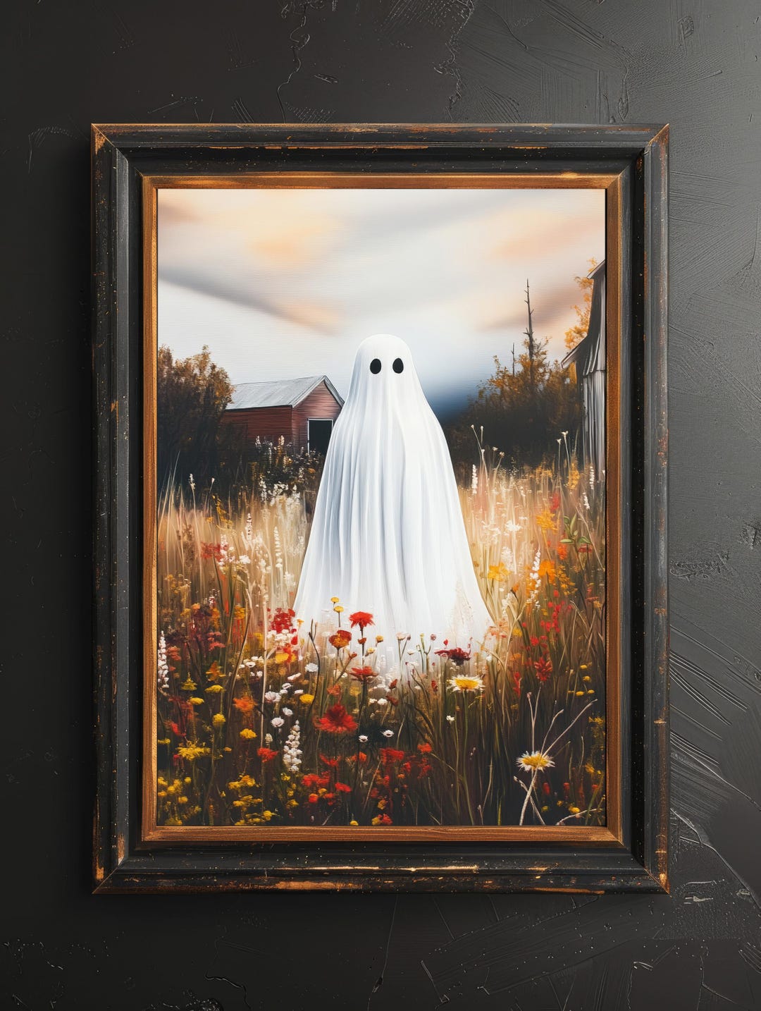 PRINTABLE Farmhouse Ghost Gift Painted Ghost Wall Art Vintage Oil ...