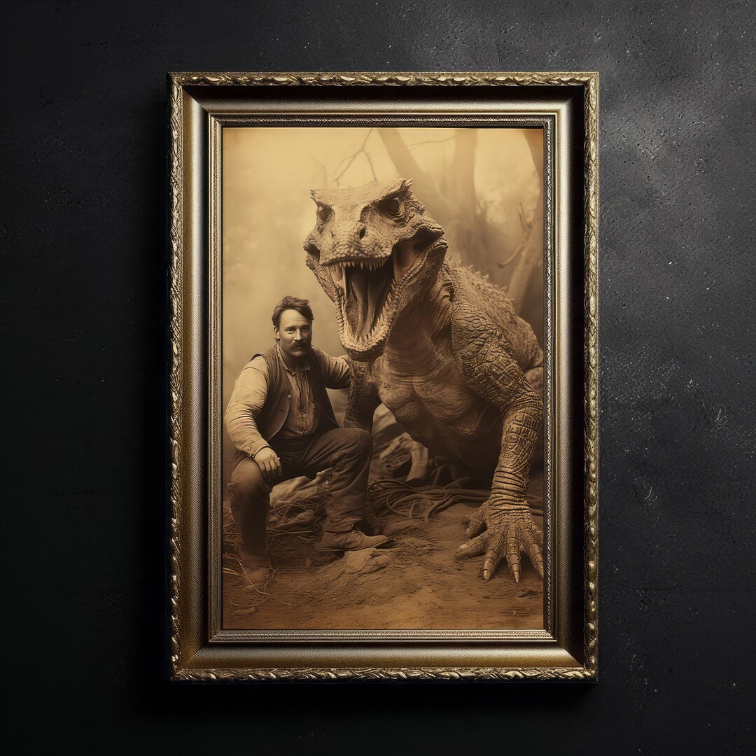 Dragon Cowboys, Vintage Photography, Art Poster Print, Dark Academia ...