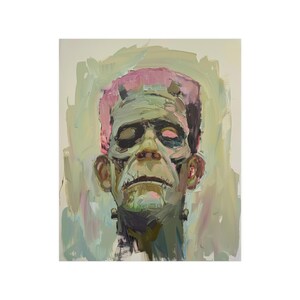 PRINTABLE Vintage Painted Frankenstein Poster Print Halloween Wall Art ...