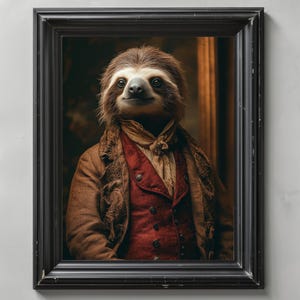 Vintage Photography Sloth Victorian Dark Academia Animal Art, Gothic ...