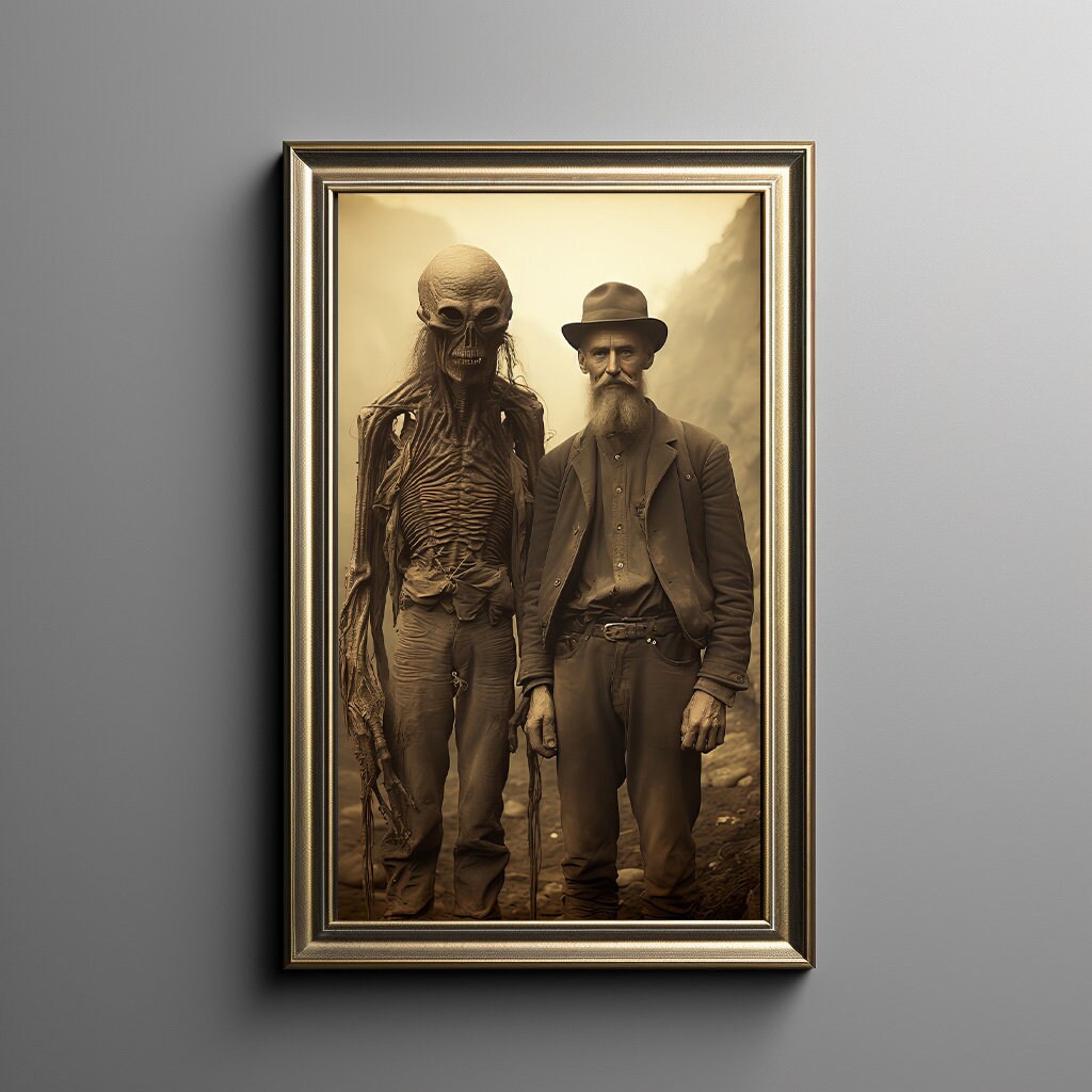 Vintage Alien Art, Dark Academia Cowboy, Wild West, Vintage, Dark Art ...