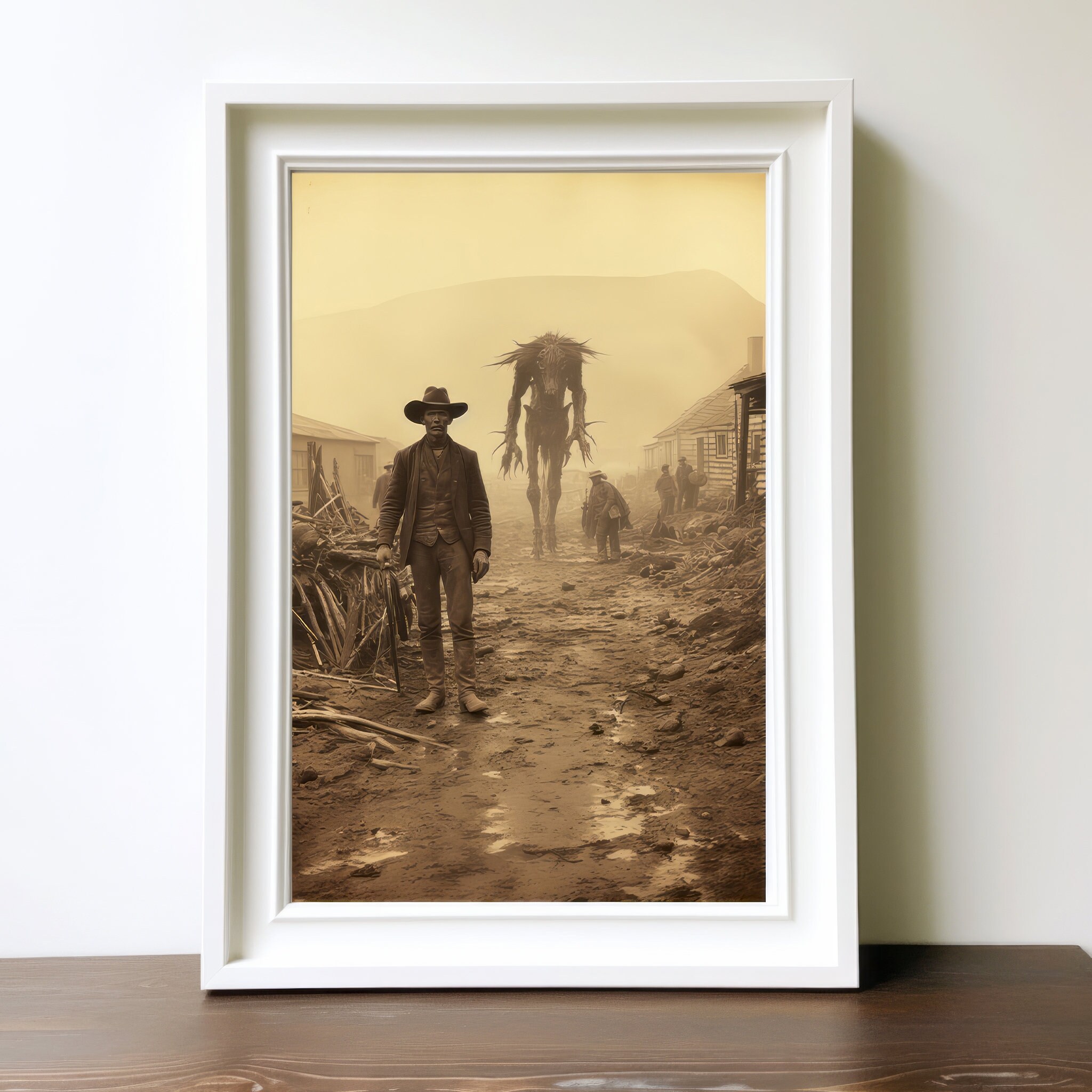 Vintage Alien Art, Dark Academia Cowboy, Wild West, Vintage, Dark Art ...