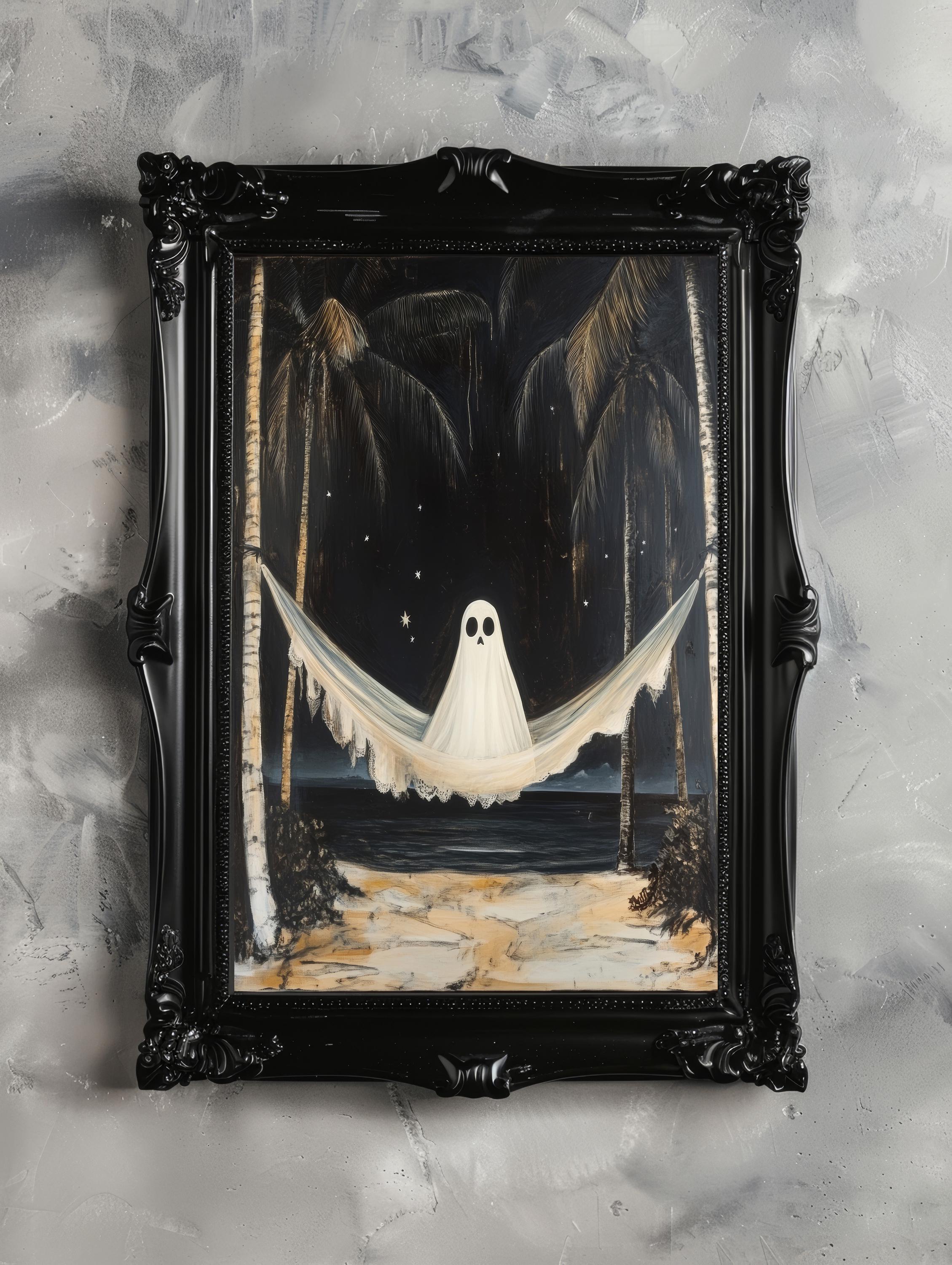 PRINTABLE Beach House Art Ghost Painted Ghost Wall Art Vintage Oil ...