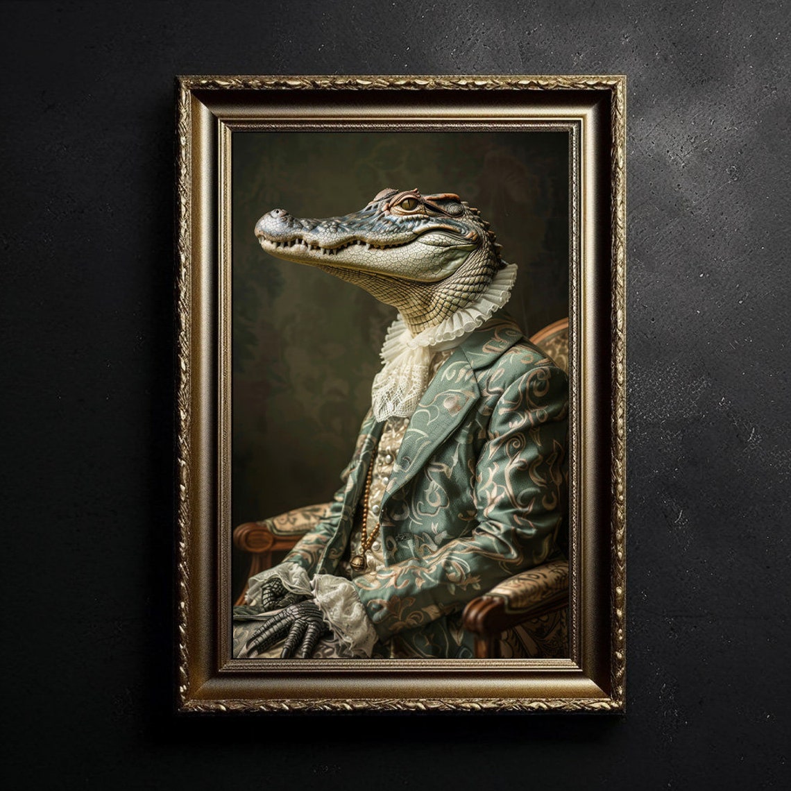 Victorian Gator, Dark Academia, Vintage Photography, Animal Art Vintage ...