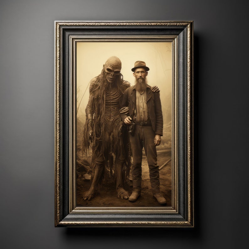 Vintage Alien Art, Dark Academia Cowboy, Wild West, Vintage, Dark Art ...