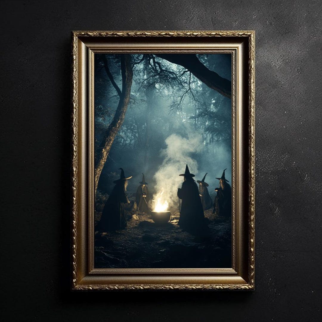 PRINTABLE Vintage Wiccan Wall Art Gothic Decoration Witches Cauldron in ...