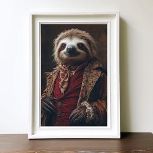 Dark Academia Sloth Victorian Vintage Photography Animal Art, Gothic ...