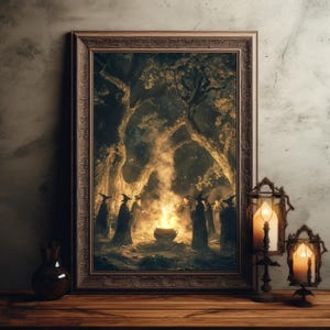 Vintage Gothic Witches Brew Potion Cauldron Wall Art Print, Mythical ...