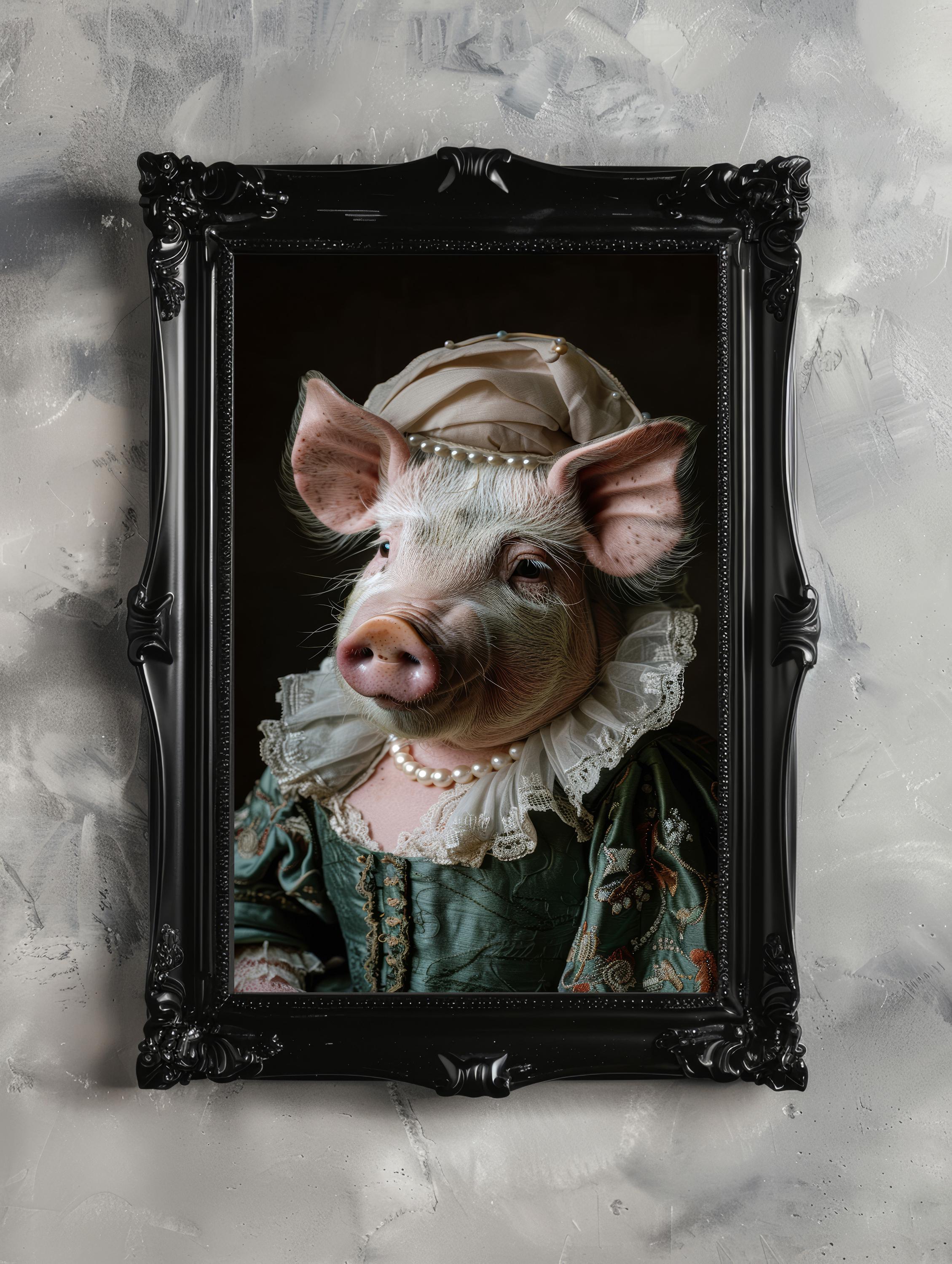 Victorian Princess Pig, Dark Academia, Victorian Photography, Animal ...