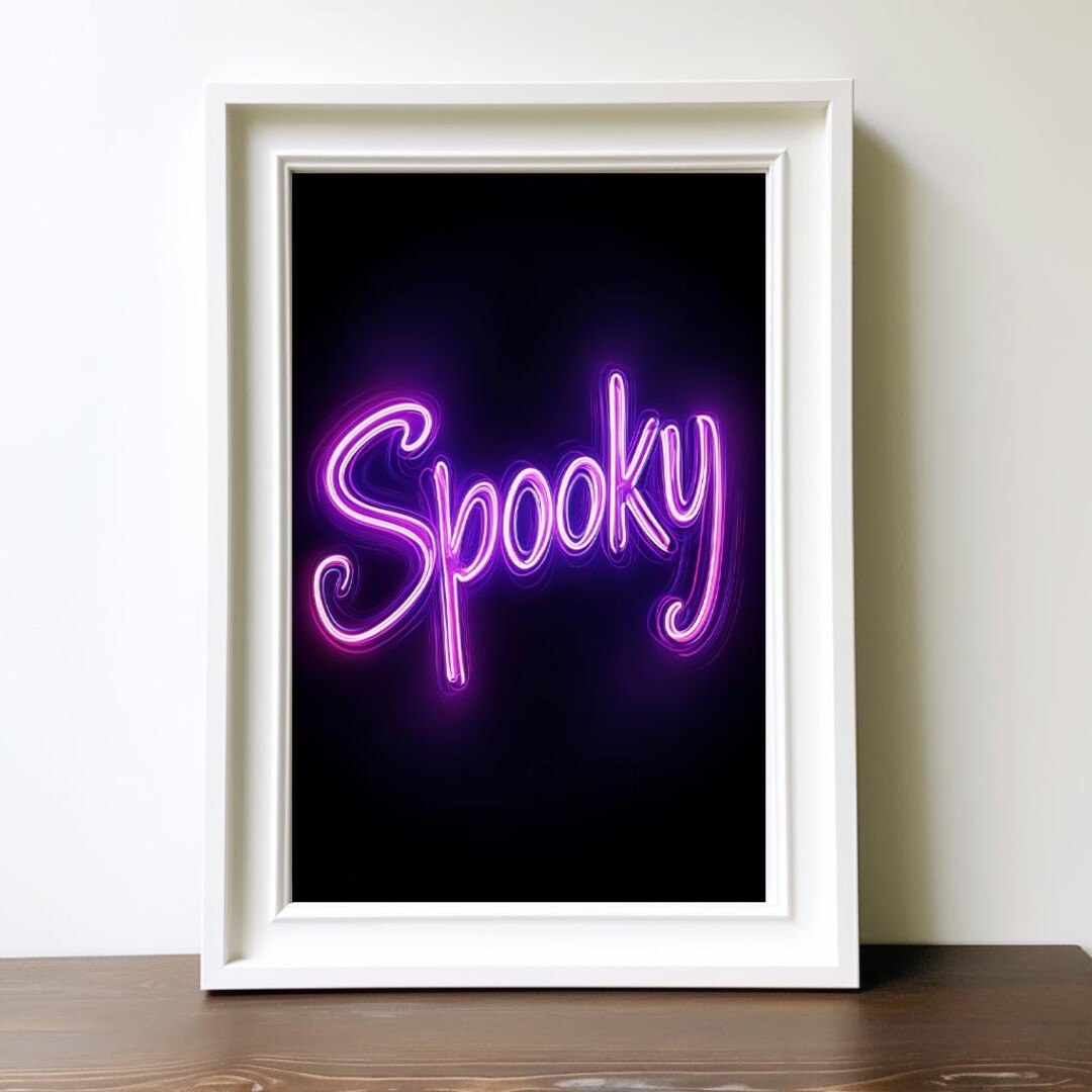PRINTABLE Party Decor Spooky Art Neon Halloween Wall Art Dorm Decor ...