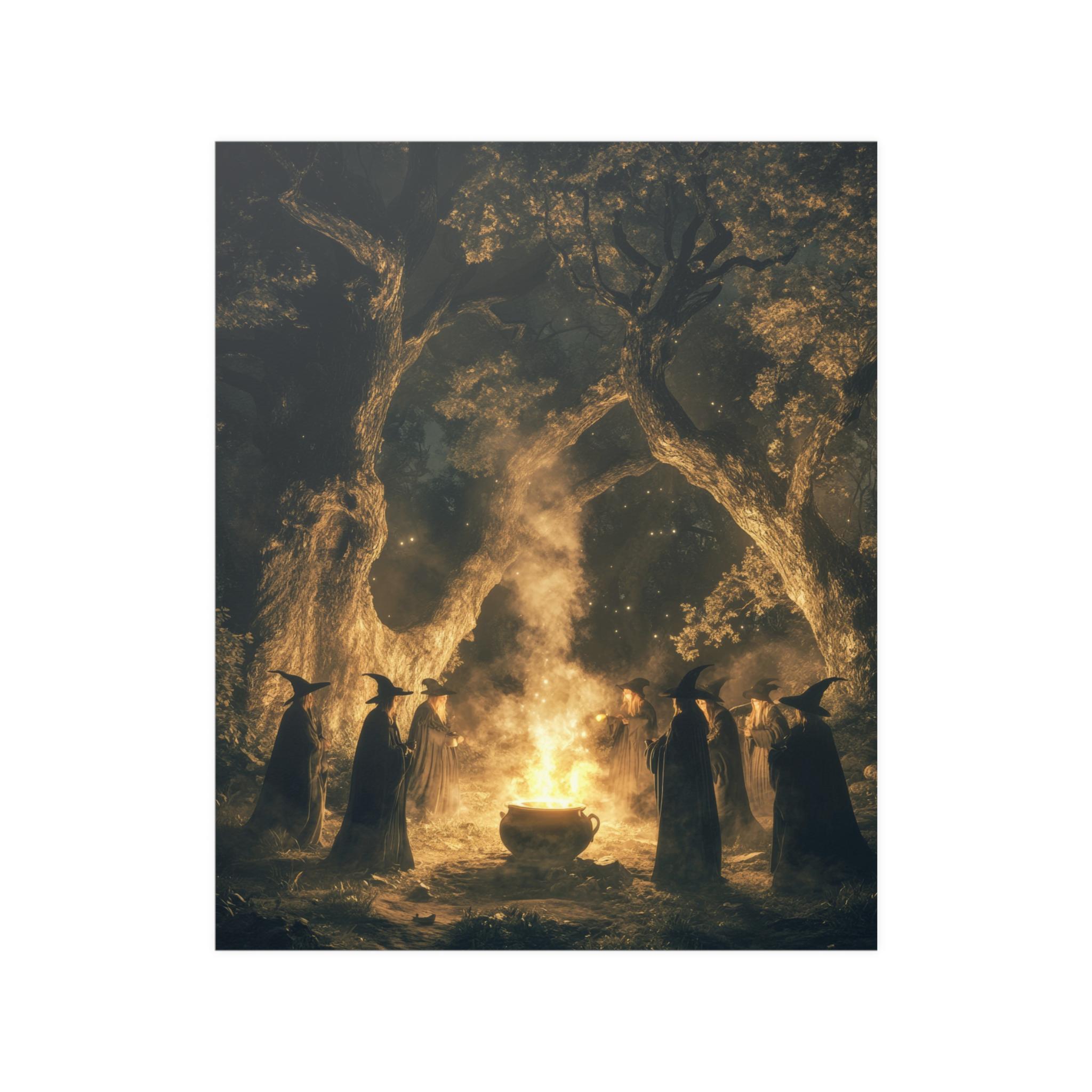 Vintage Gothic Witches Brew Potion Cauldron Wall Art Print, Mythical ...