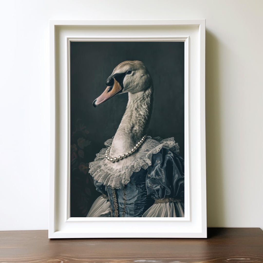 Victorian Swan, Dark Academia, Vintage Photography, Wall Decor, Wall ...