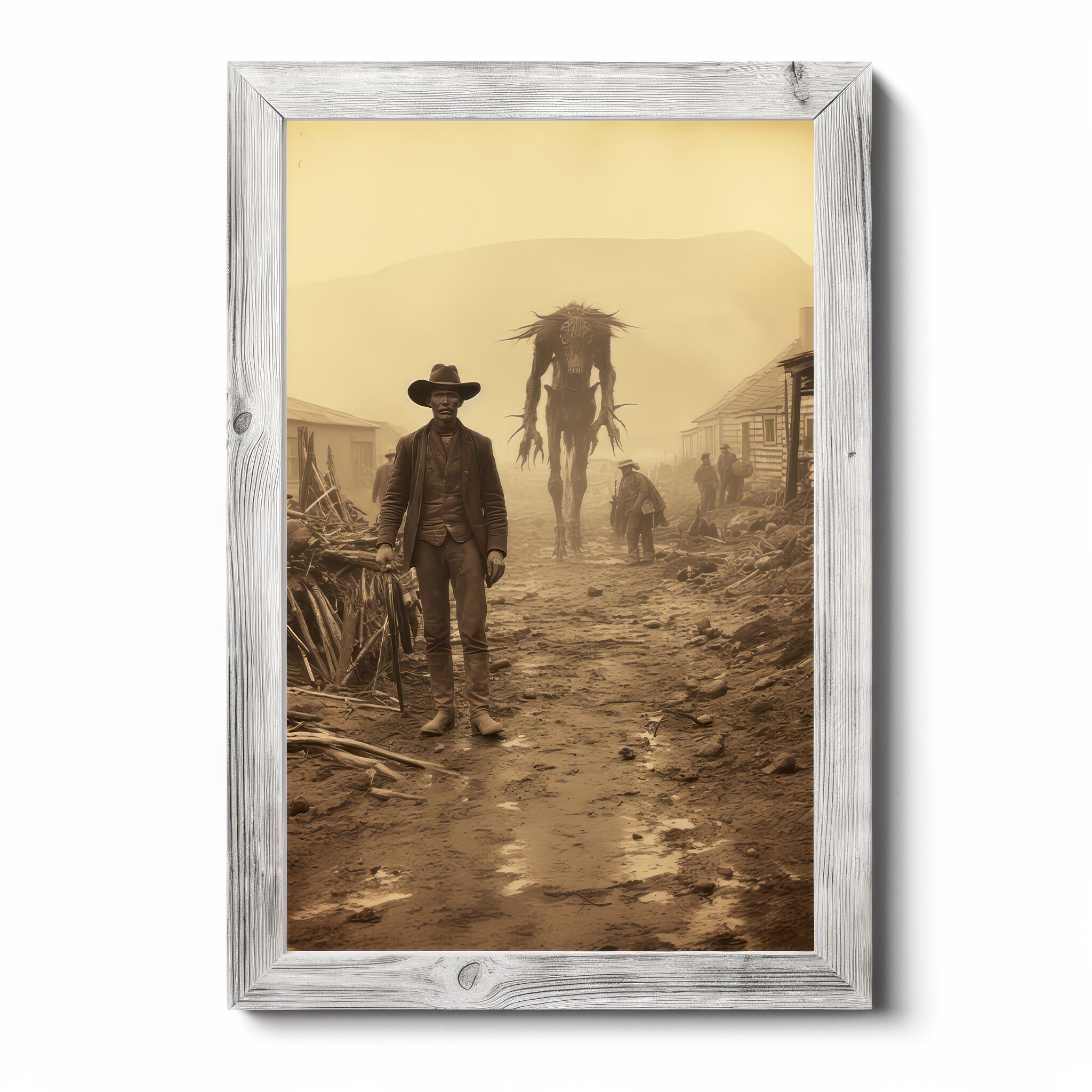 Vintage Alien Art, Dark Academia Cowboy, Wild West, Vintage, Dark Art ...