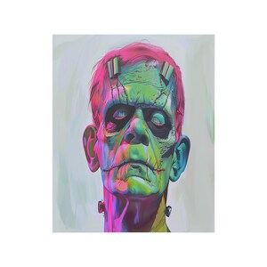 PRINTABLE Frankenstein Print Halloween Art Home Decor Gift Moody Pink ...