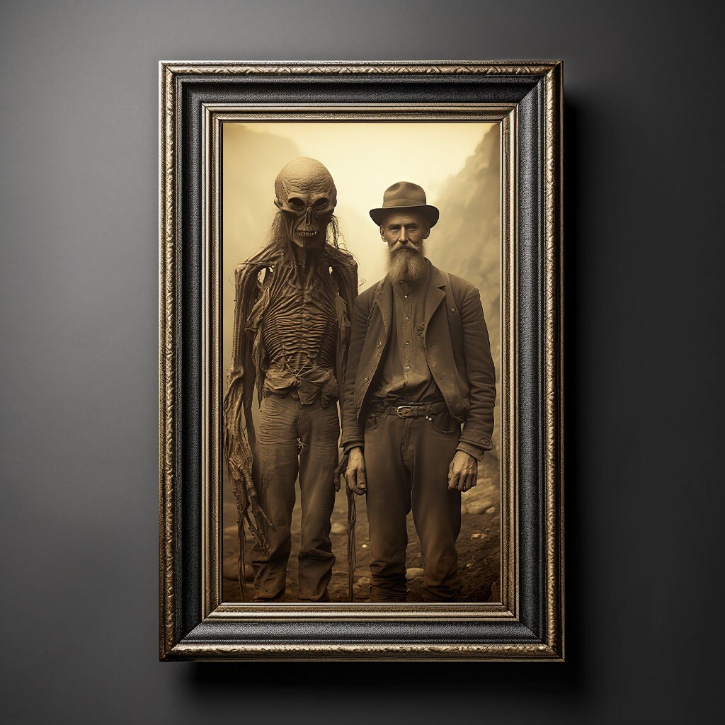 Vintage Alien Art, Dark Academia Cowboy, Wild West, Vintage, Dark Art ...