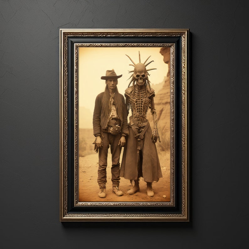 Vintage Alien Art, Dark Academia Cowboy, Wild West, Vintage, Dark Art ...