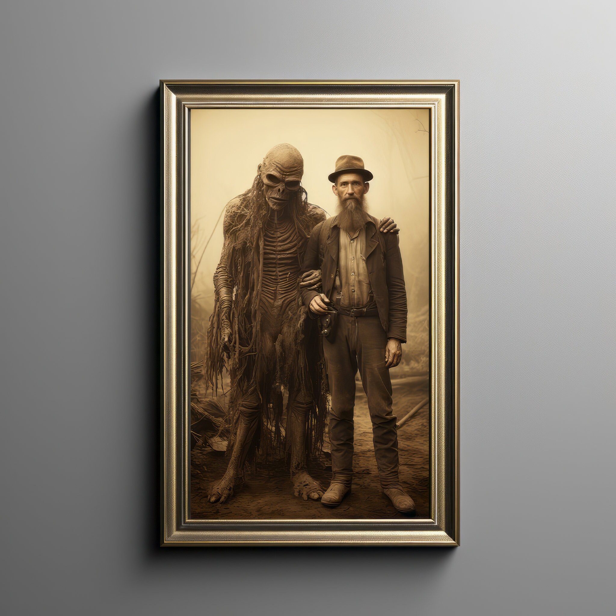Vintage Alien Art, Dark Academia Cowboy, Wild West, Vintage, Dark Art ...