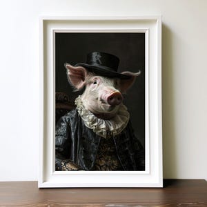 Victorian Pig Wall Art, Dark Academia, Vintage Photography, Animal Art ...