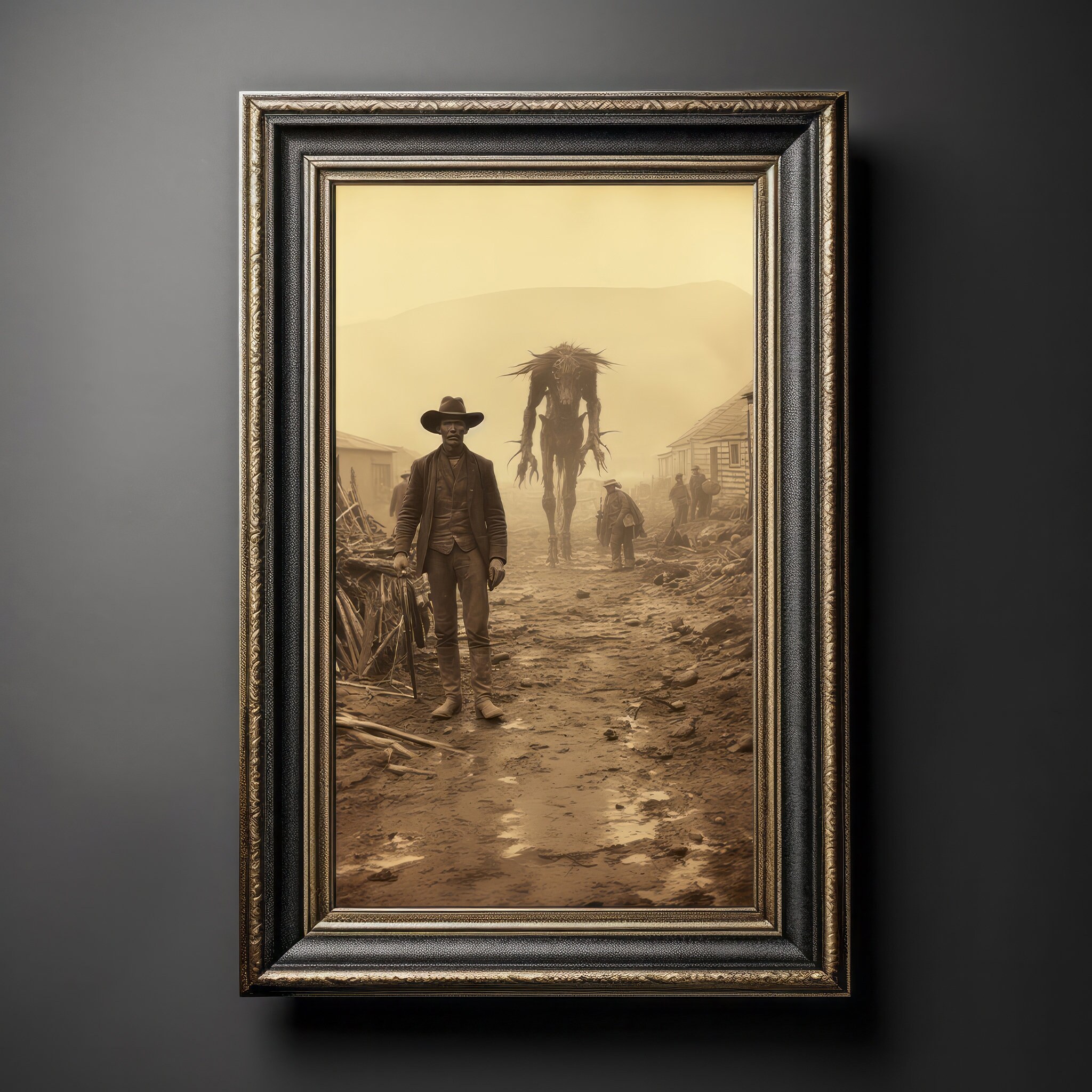 Vintage Alien Art, Dark Academia Cowboy, Wild West, Vintage, Dark Art ...