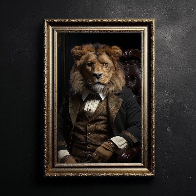 Victorian Lion Art, Dark Academia, Vintage Photography, Animal Art ...