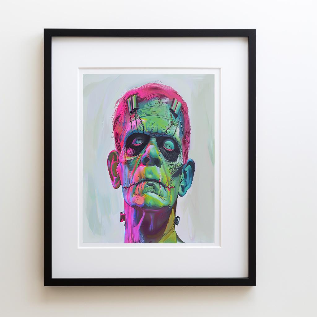 PRINTABLE Frankenstein Print Halloween Art Home Decor Gift Moody Pink ...