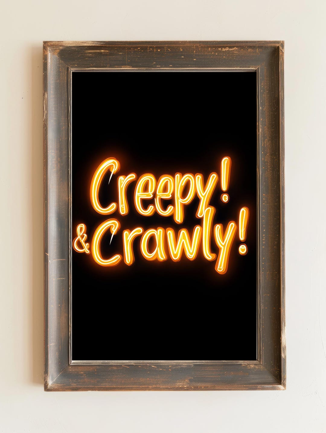 Halloween Wall Art Neon Creepy Crawley Halloween Dorm Decor Spooky ...