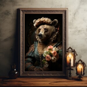 Victorian Queen Bear, Dark Academia, Vintage Photography, Animal Art ...