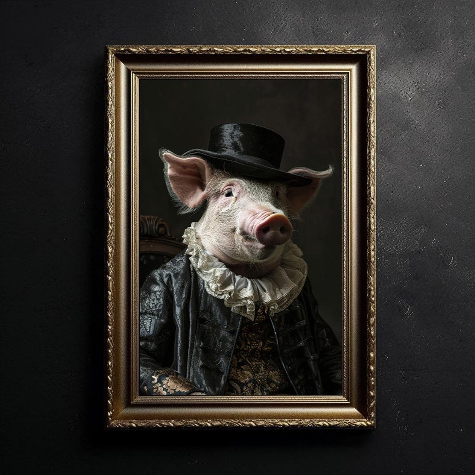 Victorian Pig Wall Art, Dark Academia, Vintage Photography, Animal Art ...