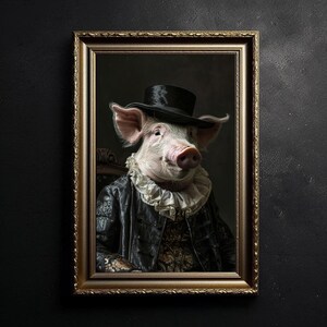 Victorian Pig Wall Art, Dark Academia, Vintage Photography, Animal Art ...