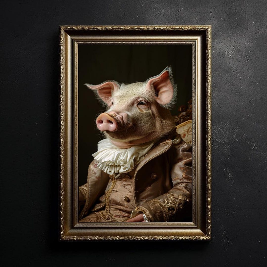 Victorian Pig, Dark Academia, Vintage Photography, Animal Art Vintage ...