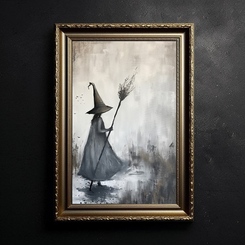 PRINTABLE Painted Witch Poster, Vintage Poster, Art Poster Print, Dark ...
