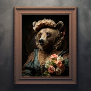 Victorian Queen Bear, Dark Academia, Vintage Photography, Animal Art ...