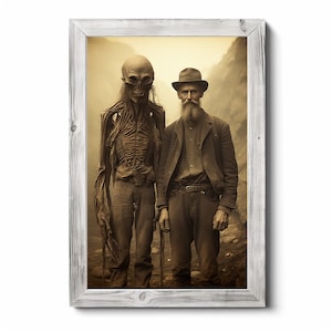 Vintage Alien Art, Dark Academia Cowboy, Wild West, Vintage, Dark Art ...